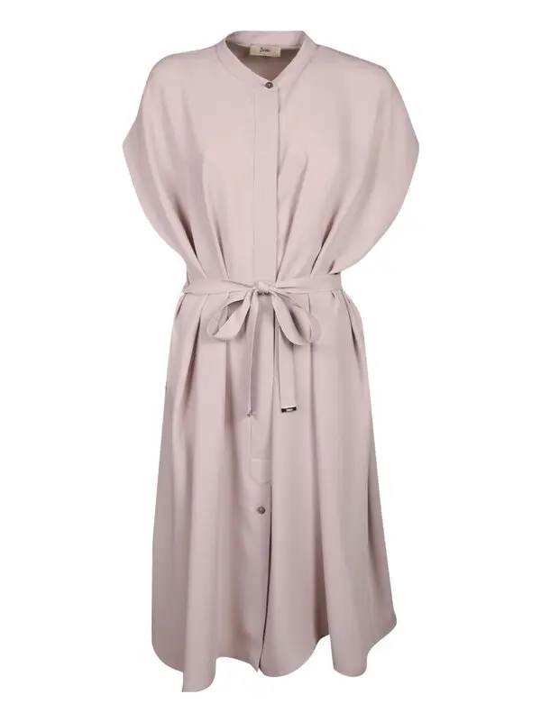 Herno Belted Midi Dress - Nude