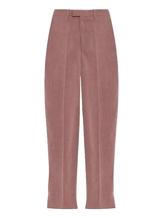 Bottega Veneta Wool And Linen Tailored Pants - Pink/karubomel