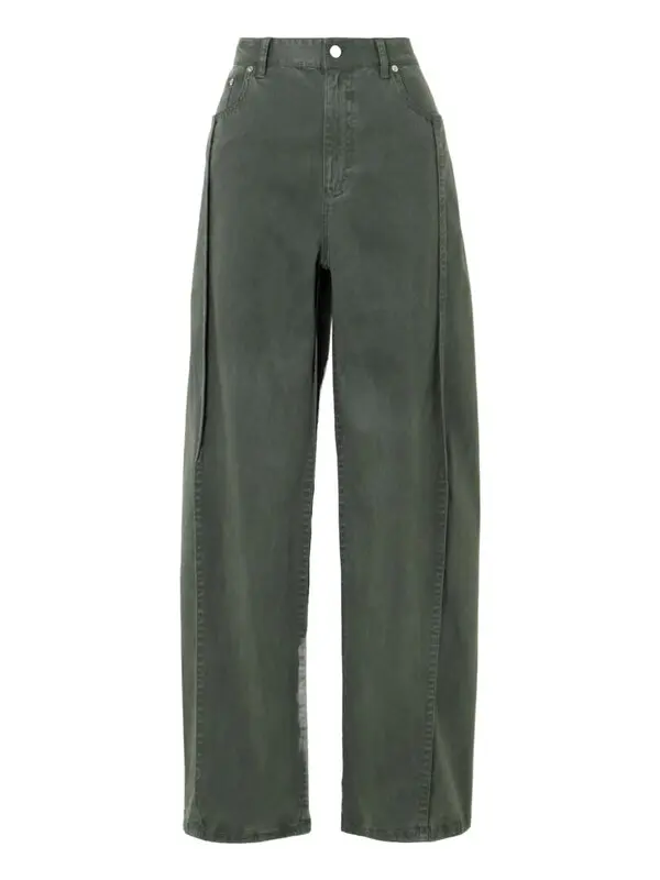 Tibi Stretch-twill Wide-leg Pants - Black