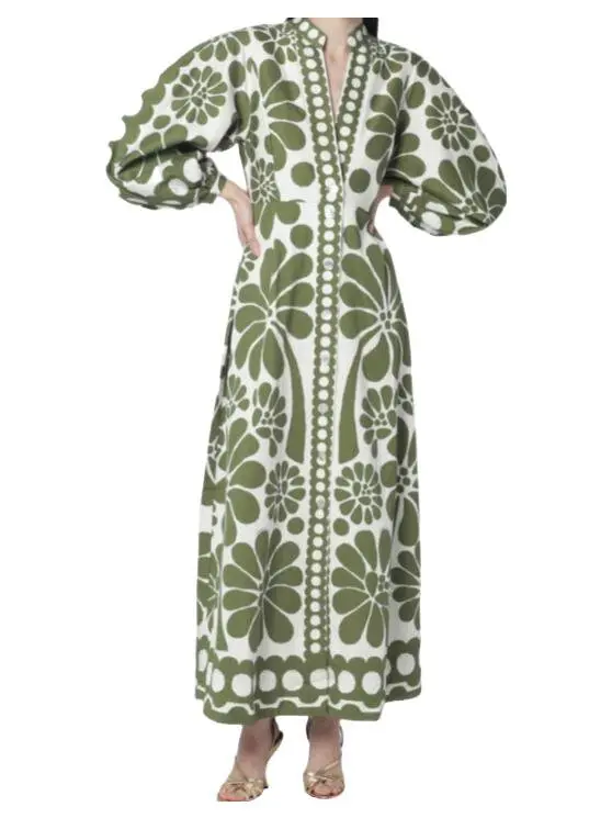 Farm Rio Palermo Maxi Dress - Green