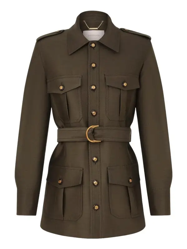 Zimmermann Belted Military Jacket - Green