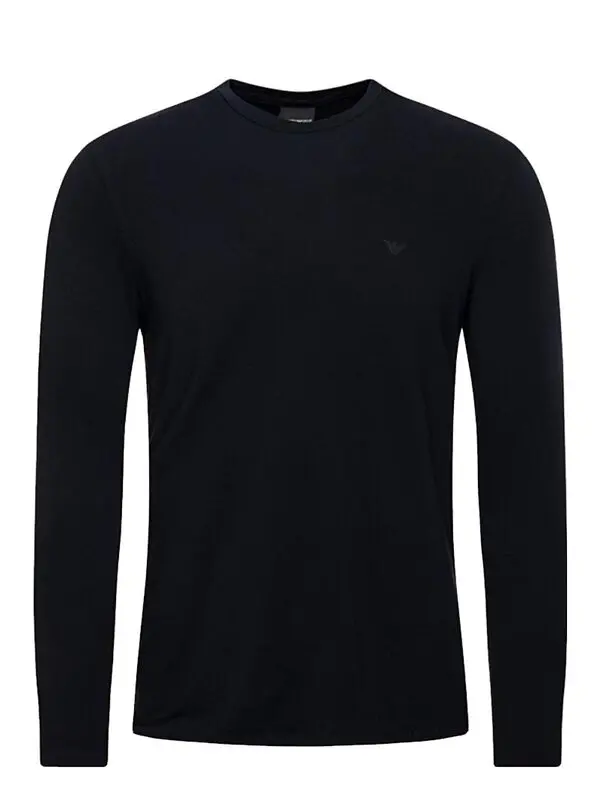 Emporio Armani Printed Logo Longsleeved T-shirt - Black