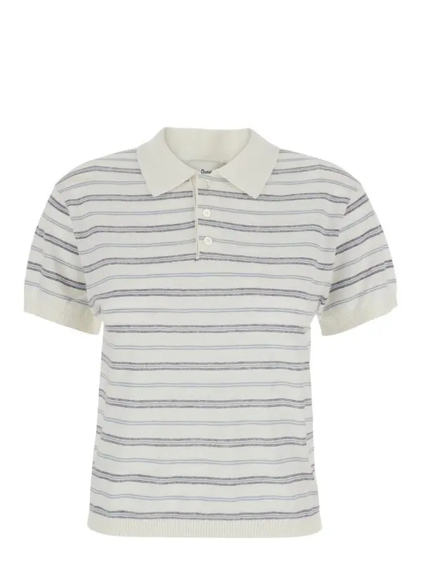 DUNST Striped Short-sleeve Polo Shirt - No