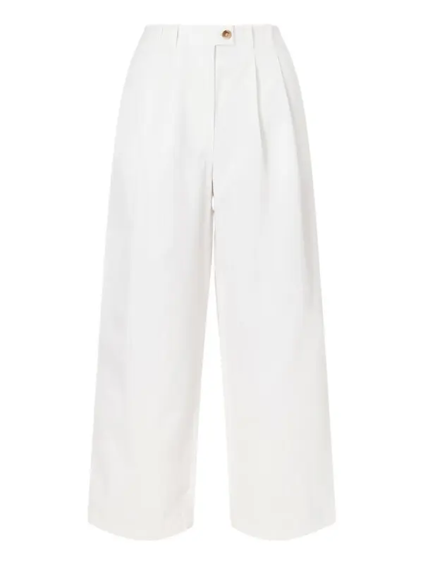 DÔEN Lisa Pleated Wide-leg Trousers - White