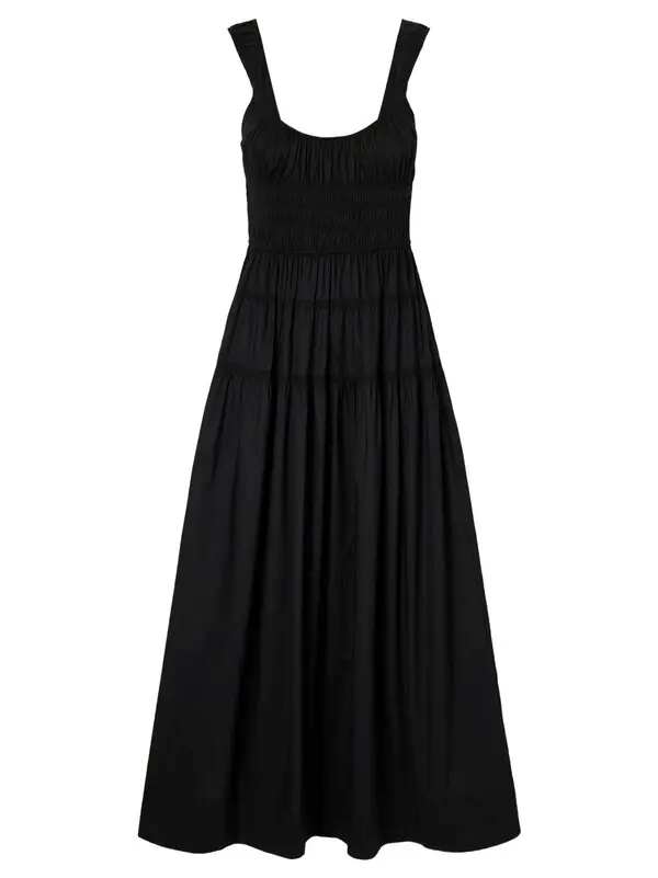 DÔEN Clover Pleated Midi Dress - Black