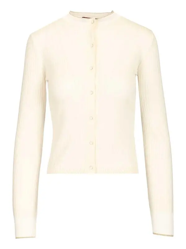 Max Mara Long-sleeved Knitted Cardigan - White