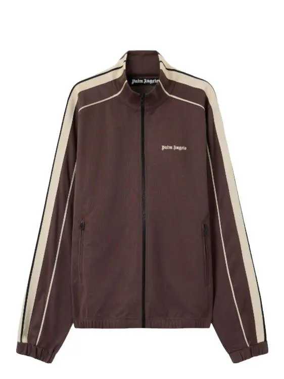 Palm Angels Logo Striped Track Jacket - Tan