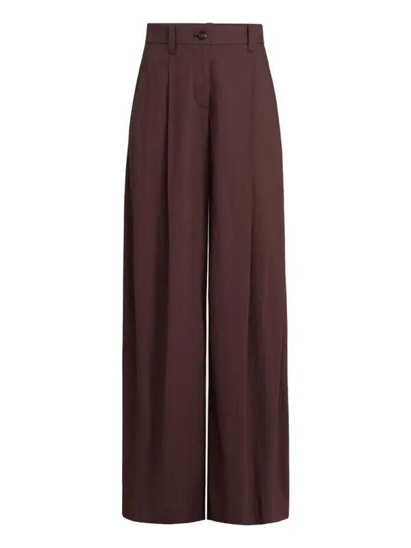 Brunello Cucinelli Pleated Wide-leg Trousers With Monili Detail - Red