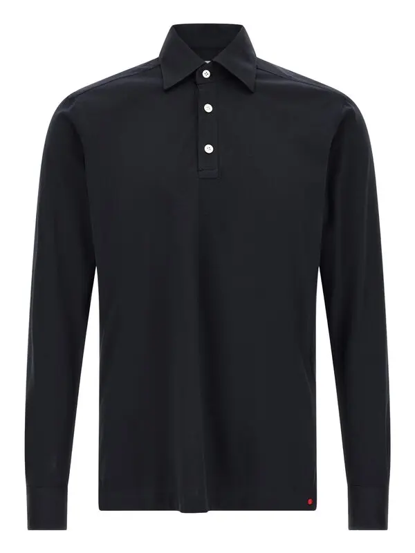 Kiton Positano Long-sleeve Polo Shirt - Blue