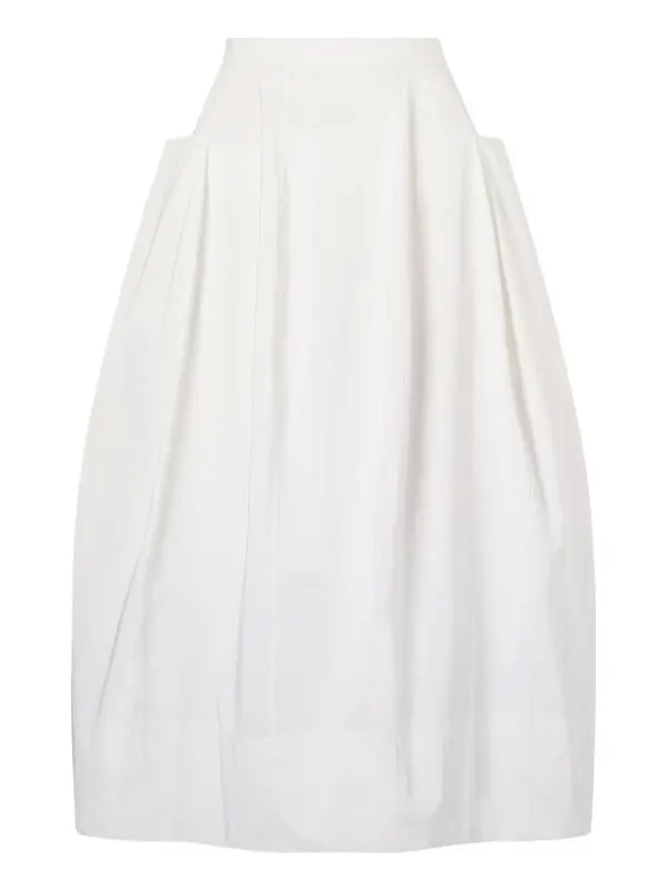 Tibi Lantern Paneled Pleated Skirt - White