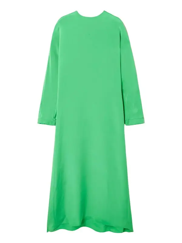 Tibi Silk Crepe De Chine Maxi Dress - Green