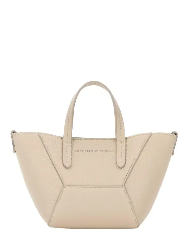 Brunello Cucinelli Duo Mini Top Handle Bag - Sand-colored