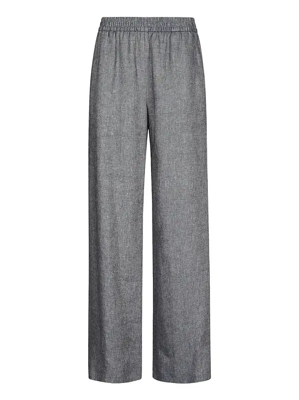 Eleventy Wide Leg Trousers With Elastic Waistband - Gray