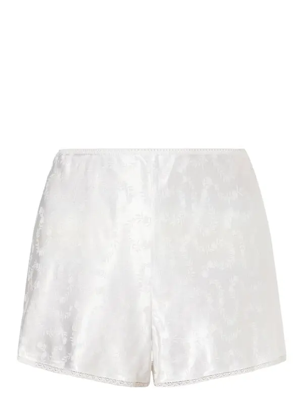 DÔEN Loren Floral Jacquard Shorts - White