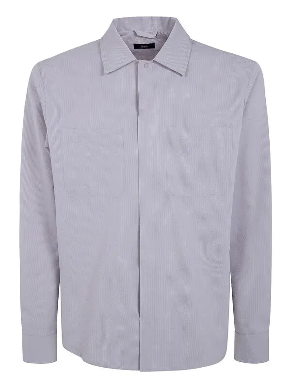 Herno Seersucker Textured Shirt Jacket - Gray