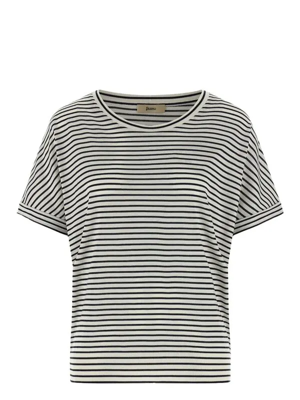Herno Striped Short Sleeve T-shirt - White
