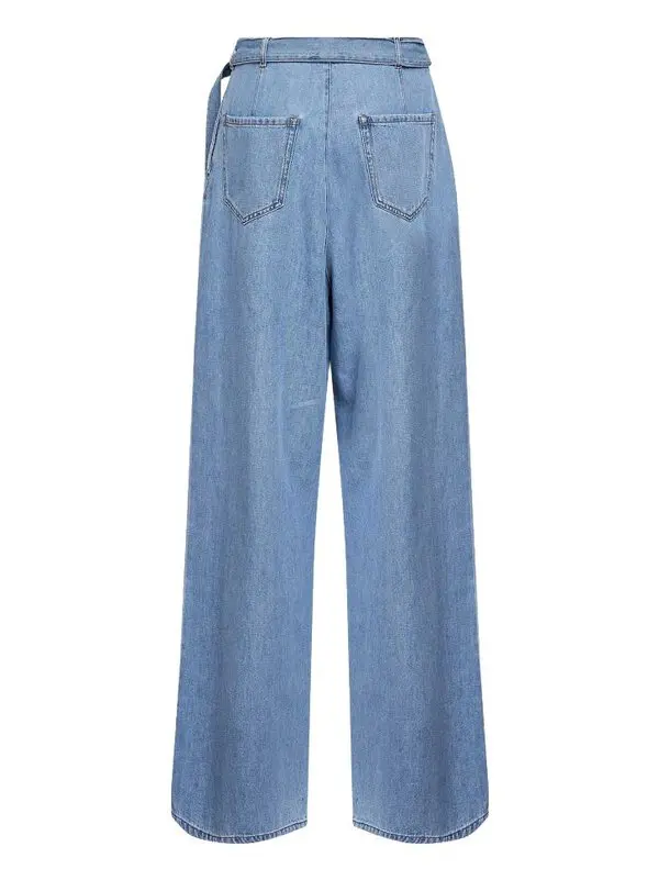 Dries Van Noten Pleated Wide-leg Jeans - Light Blue