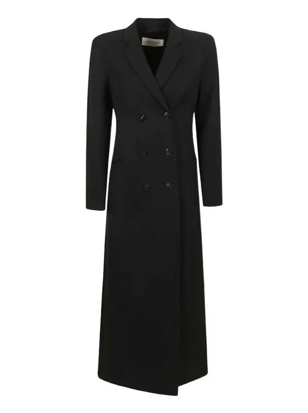 Dries Van Noten Long-sleeved Double-breasted Coat - Black