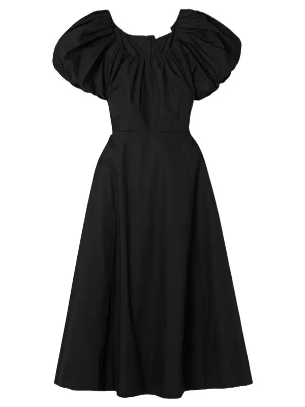 Ulla Johnson Imara Puff Sleeve Midi Dress - Black