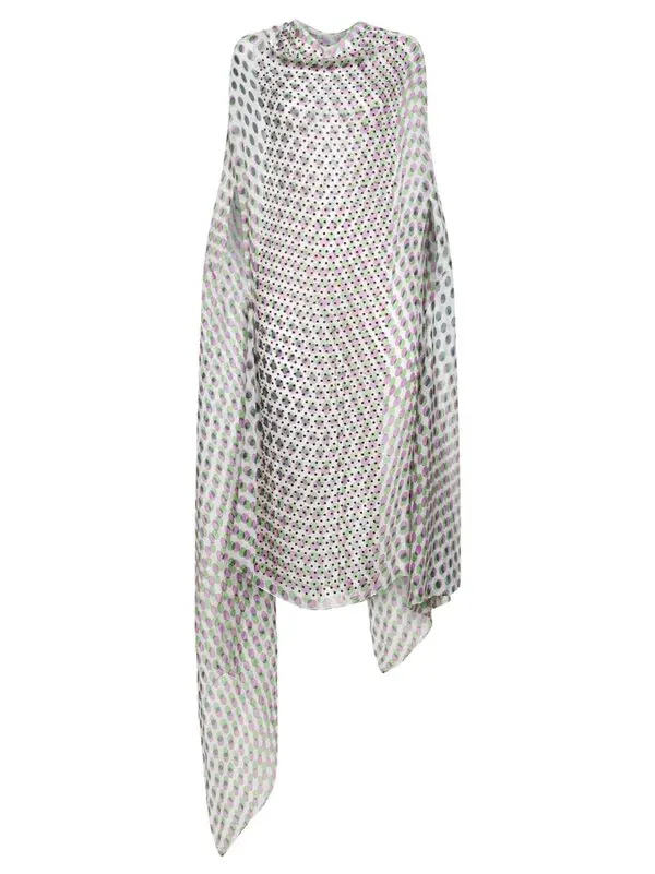 Dries Van Noten Asymmetrical Printed Draped Dress - Multicolor
