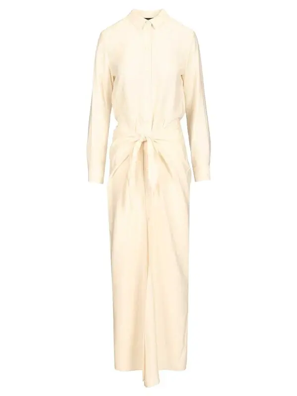 Emporio Armani Tie-front Shirt Dress With Button Closure - Nude