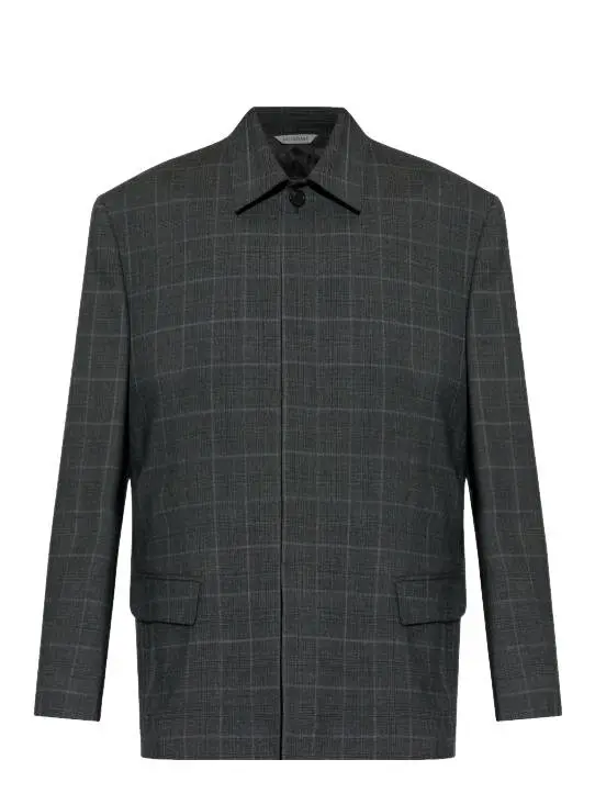 Balenciaga Plaid Shirt Jacket - Black