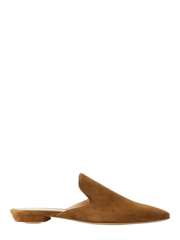 GIANVITO ROSSI Suede Slippers - Brown