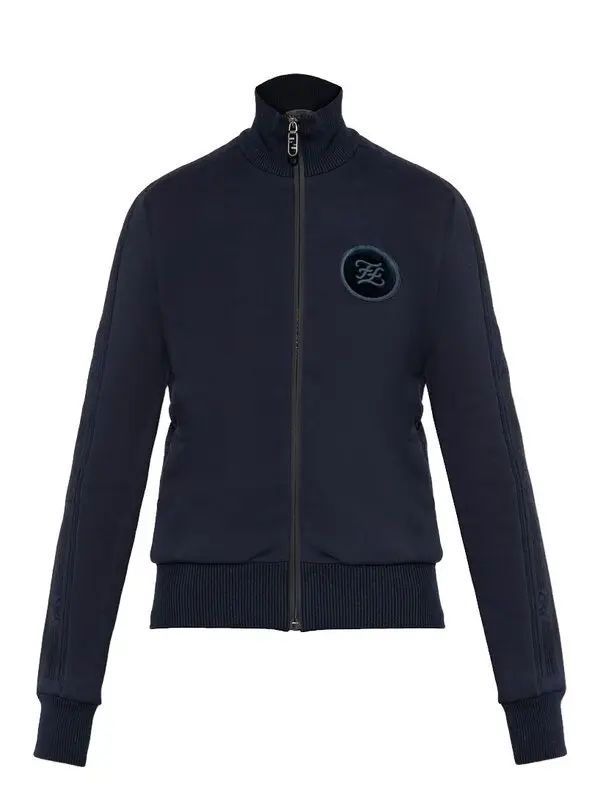 Fendi Logo Patch Track Jacket - Black