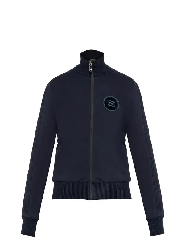 Fendi Logo Patch Track Jacket - Black