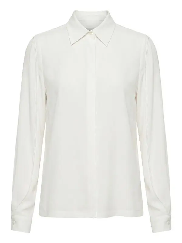 Peserico Seam Detail Long Sleeve Shirt - White