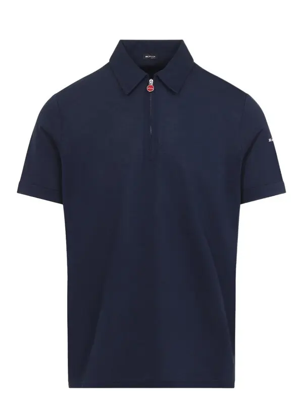 Kiton Half Zip Polo Shirt - Black