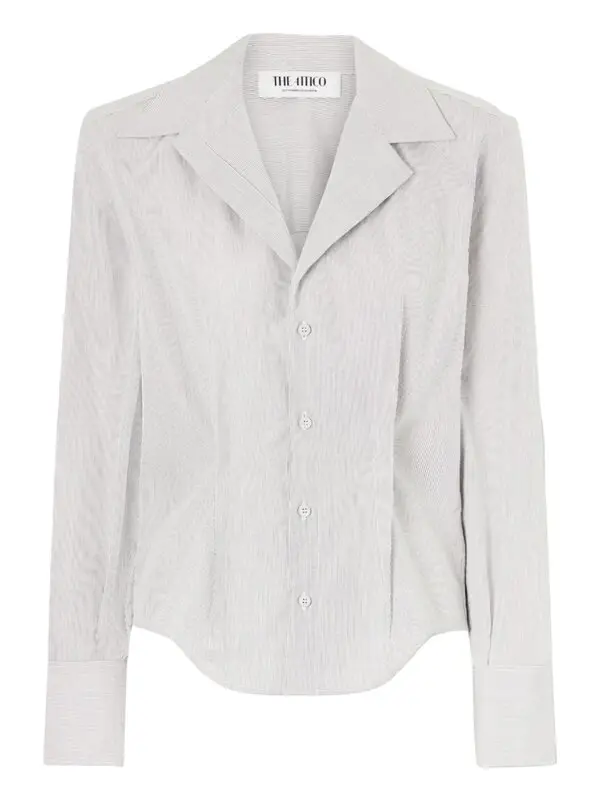 Attico Checked Cotton-poplin Shirt - White