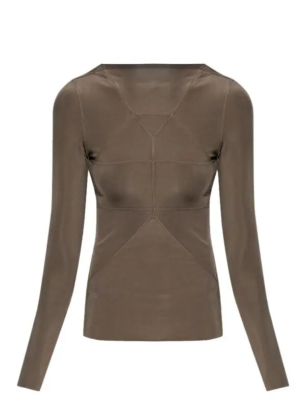 Rick Owens Fitted Panelled Long Sleeve Top - Grey