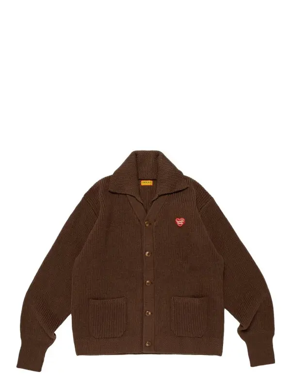 HUMAN MADE Heart Patch Wool Cardigan - Brown