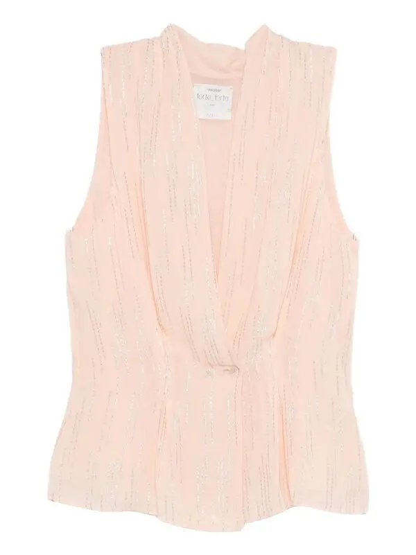 FORTE_FORTE Sleeveless Draped Top - Nude