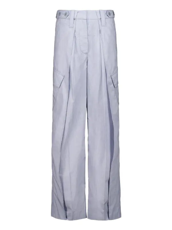 Stella McCartney Layered Chambray Cargo Trousers - Blue-gray