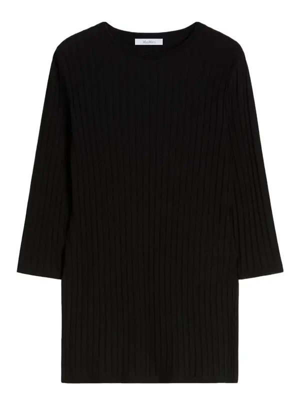 Max Mara Ribbed-knit Crewneck Top - Onyx