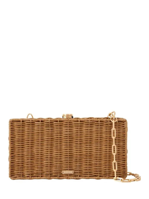 Cult Gaia Backgammon Rattan Shoulder Bag - Brown