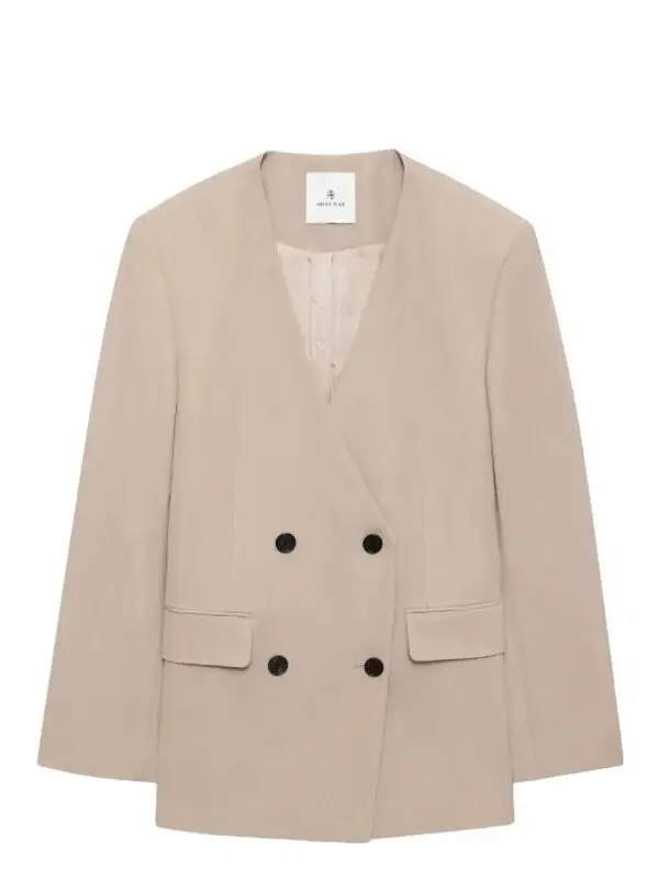 ANINE BING Maron Double-breasted Blazer - Nude