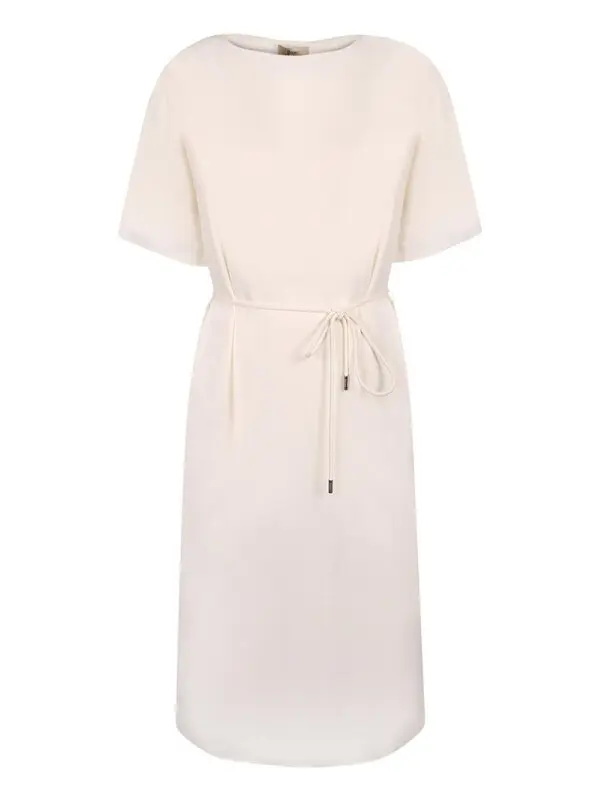 Herno Tie-waist Short-sleeve Dress - White