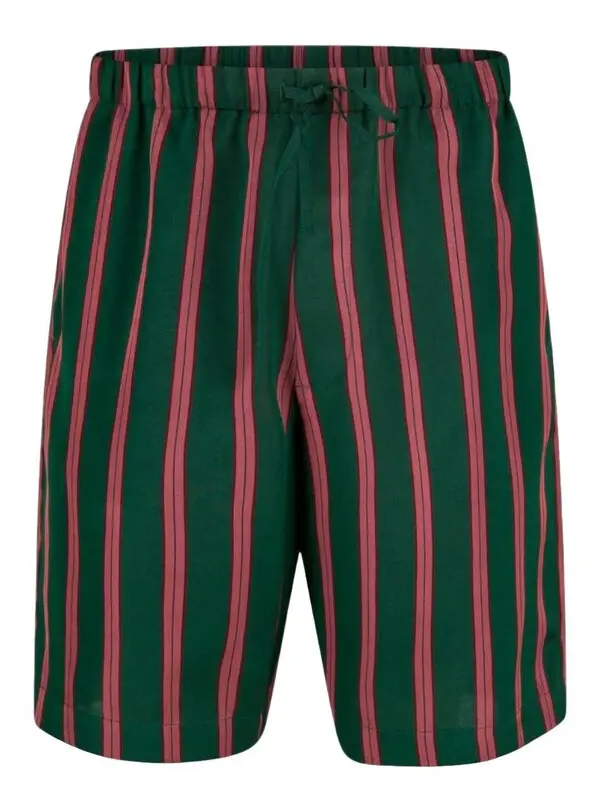 Dries Van Noten Striped Drawstring Shorts - Green