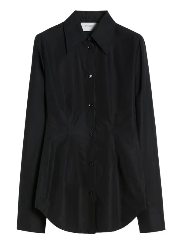 Sportmax Darted Long-sleeve Shirt - Black
