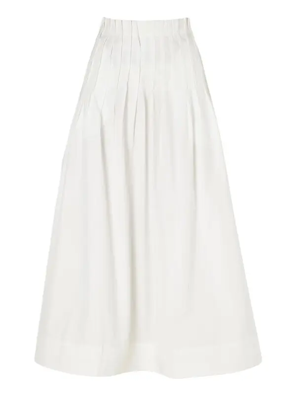 RÓHE Pleated Cotton-poplin Maxi Skirt - White