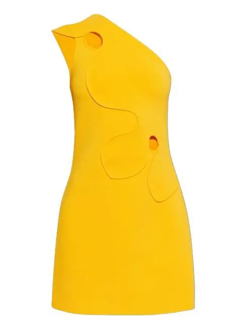 Cult Gaia Asymmetrical Dress With Wavy Appliqués And Cutouts - Orange