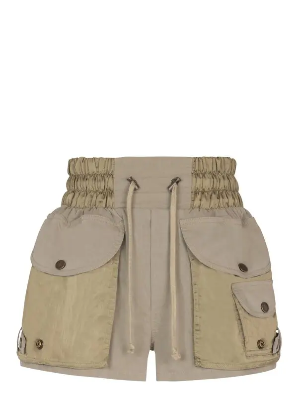 Balmain Twill Utility Shorts - Green