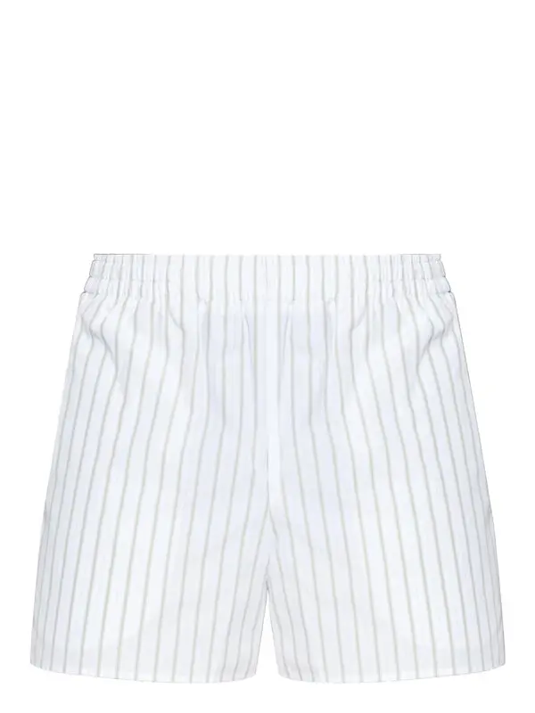 Ami High-waisted Striped Shorts - White