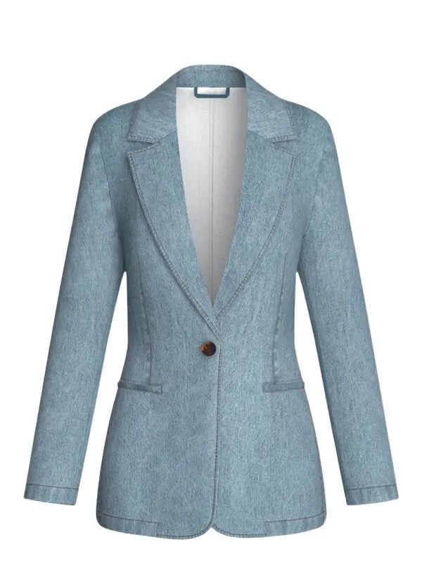 Marella Garment-dyed Denim Blazer - Blue