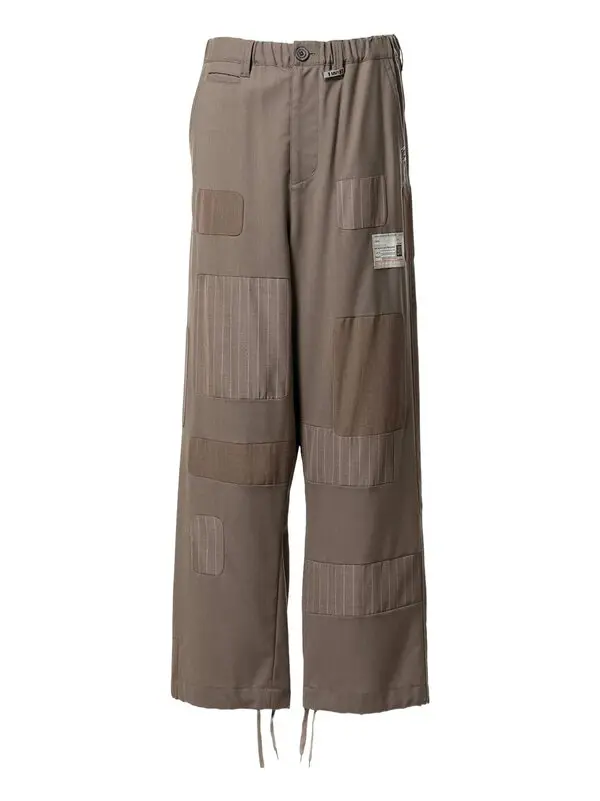 Mihara Yasuhiro Wool Repaired Patchwork Pants - Light Brown