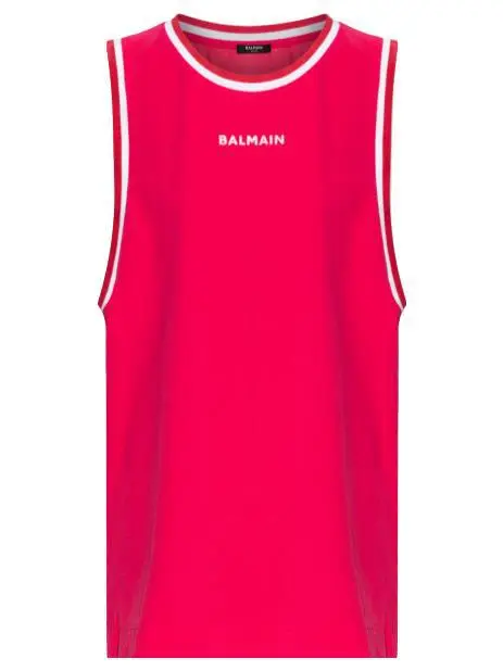 Balmain Striped-trim Sleeveless Mini Dress - Pink