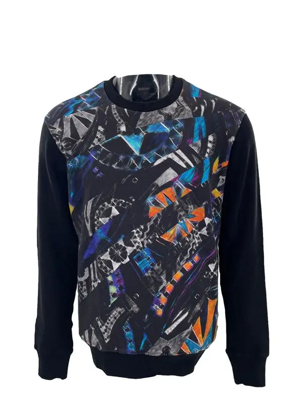 Just Cavalli Graphic Print Long Sleeve Hoodie - Black